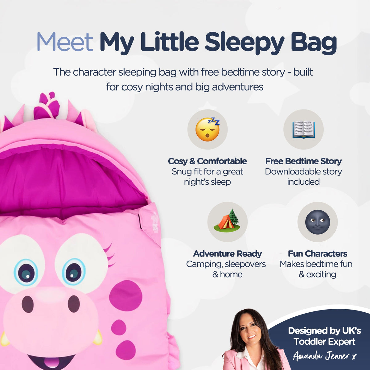 Kids Sleeping Bag 130cm | Free Story Ages 4-8 – My Carry Potty®