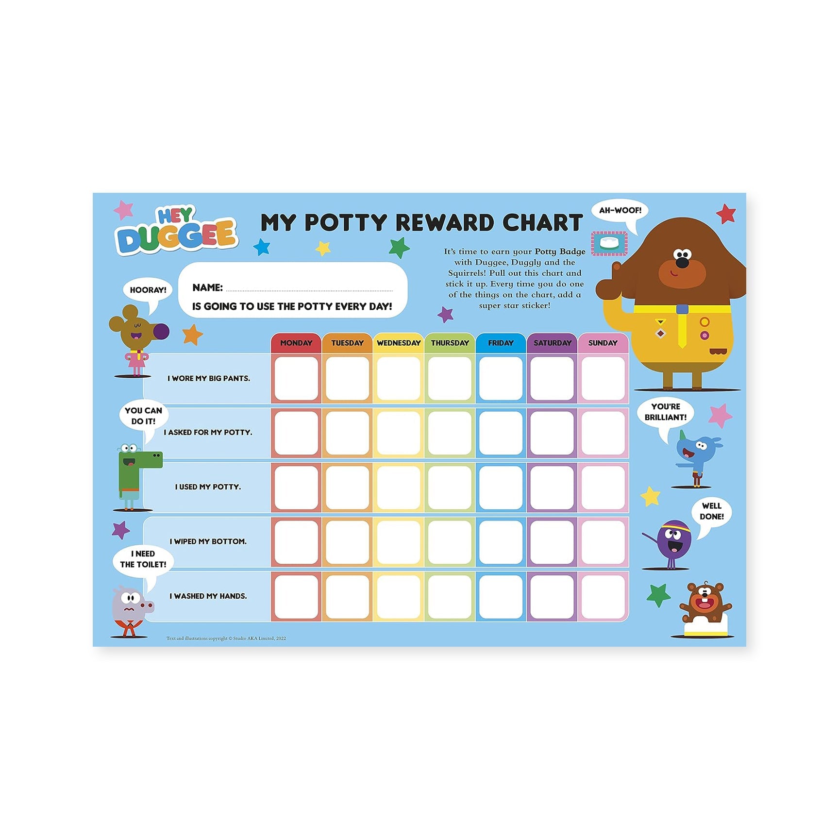 Hey Duggee: My Potty Badge Sticker Activity Book – My Carry Potty®