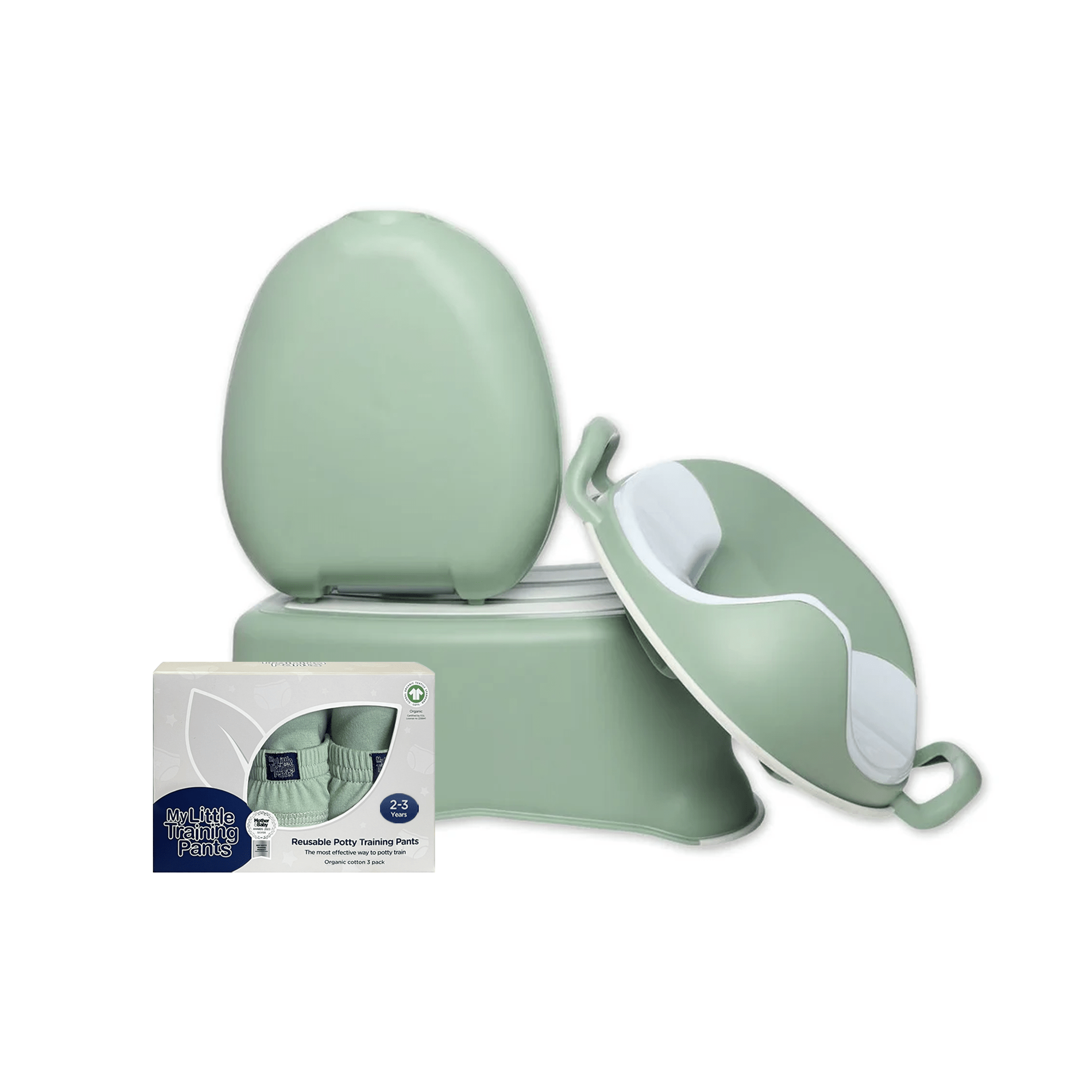 Travel Potty, Reusable Pants, Seat & Stool - Sage Green Bundle – My ...