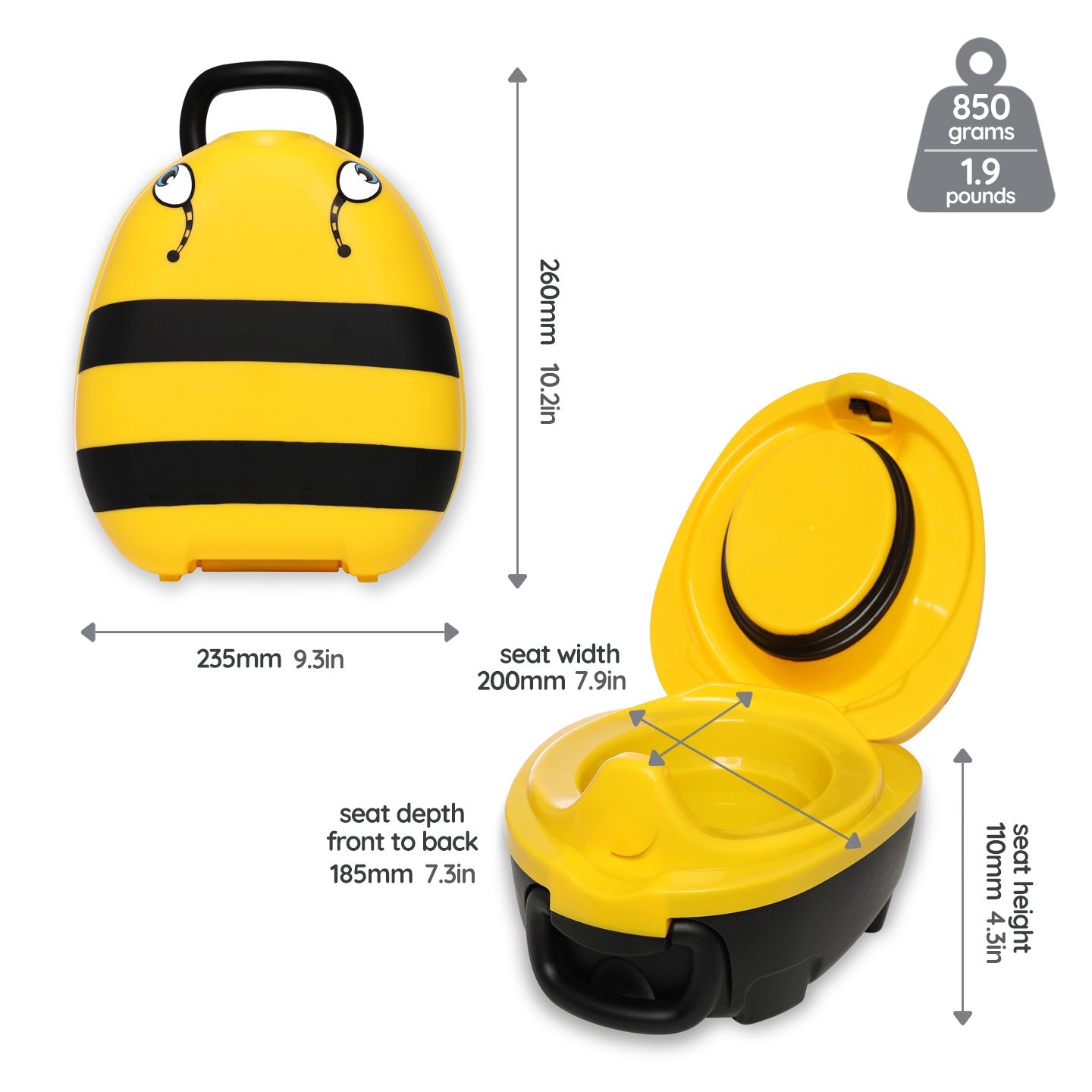 Travel Potty, Reusable Pants, Seat & Stool - Bee Bundle – My Carry Potty®