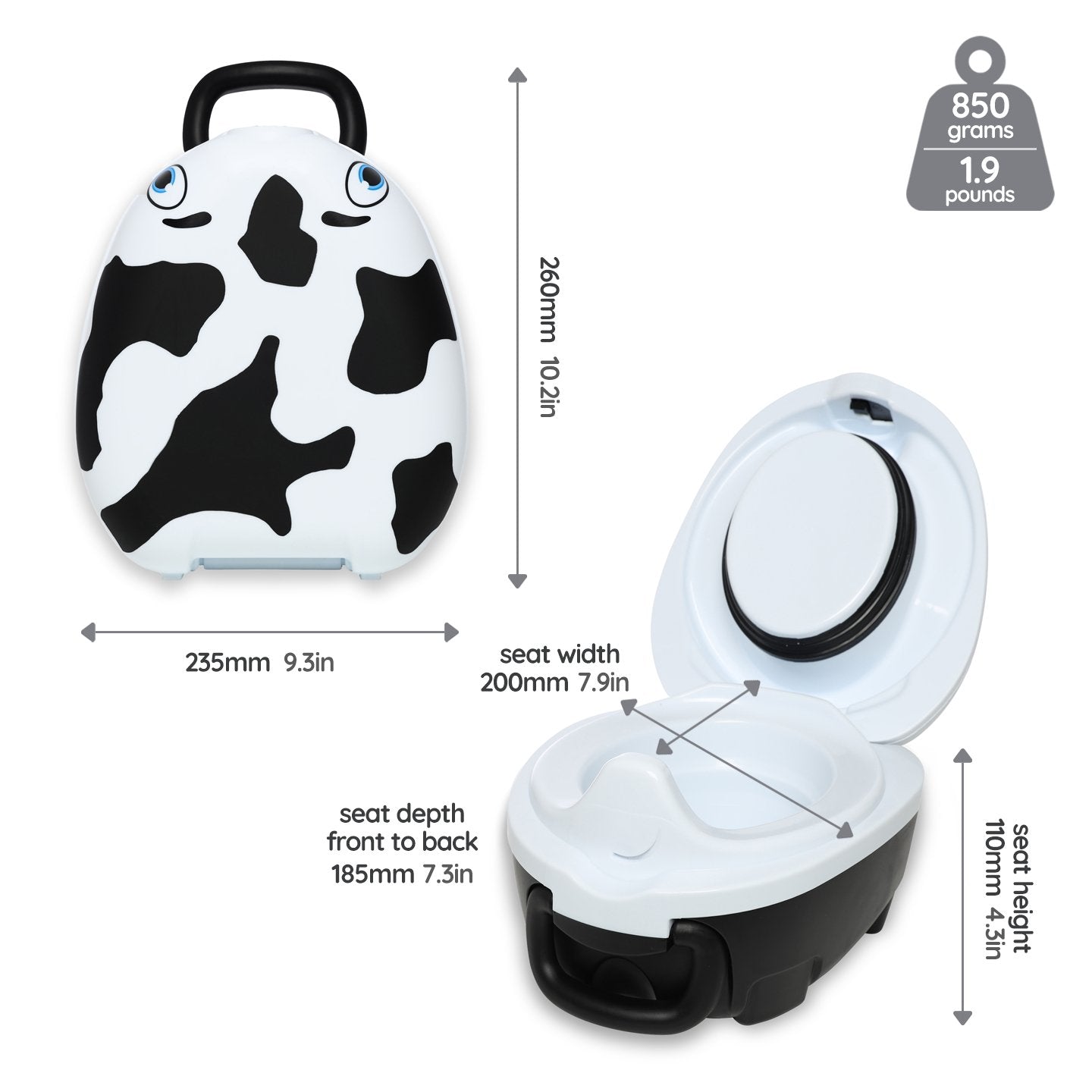 Portable Leakproof Potty for Easy Potty Training - Cow – My Carry Potty®