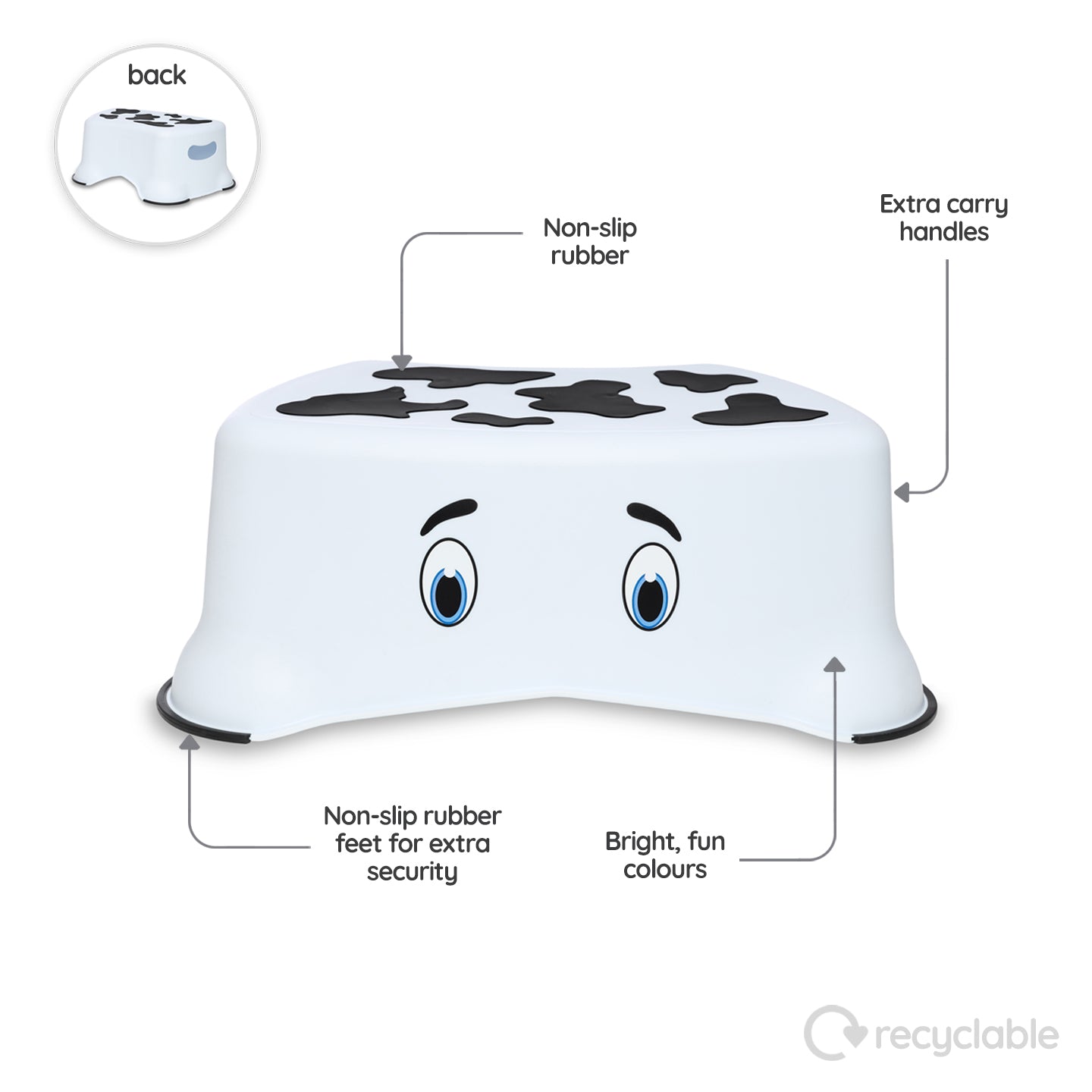 Secure Child-Friendly Step Stool - Cow for Home & Nursery – My Carry Potty®