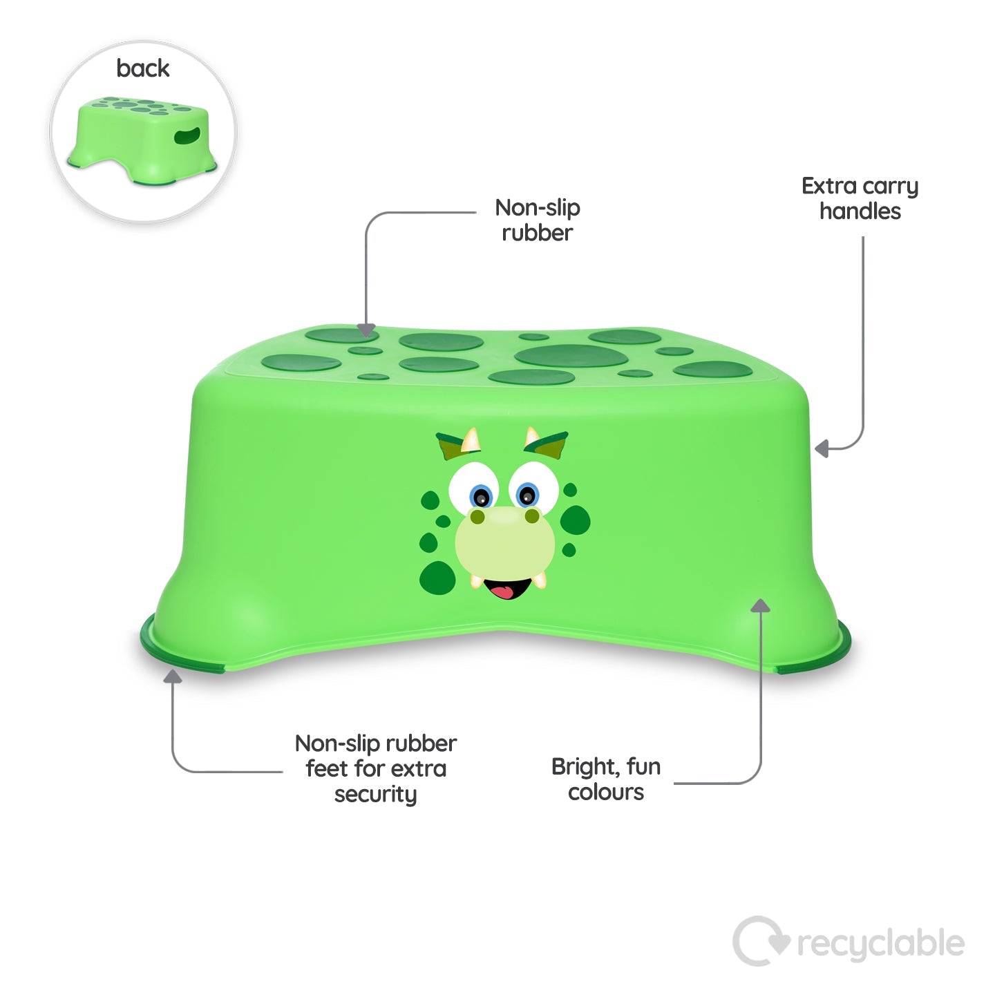 Dinosaur Secure Step Stool for Kids Toilet – My Carry Potty®