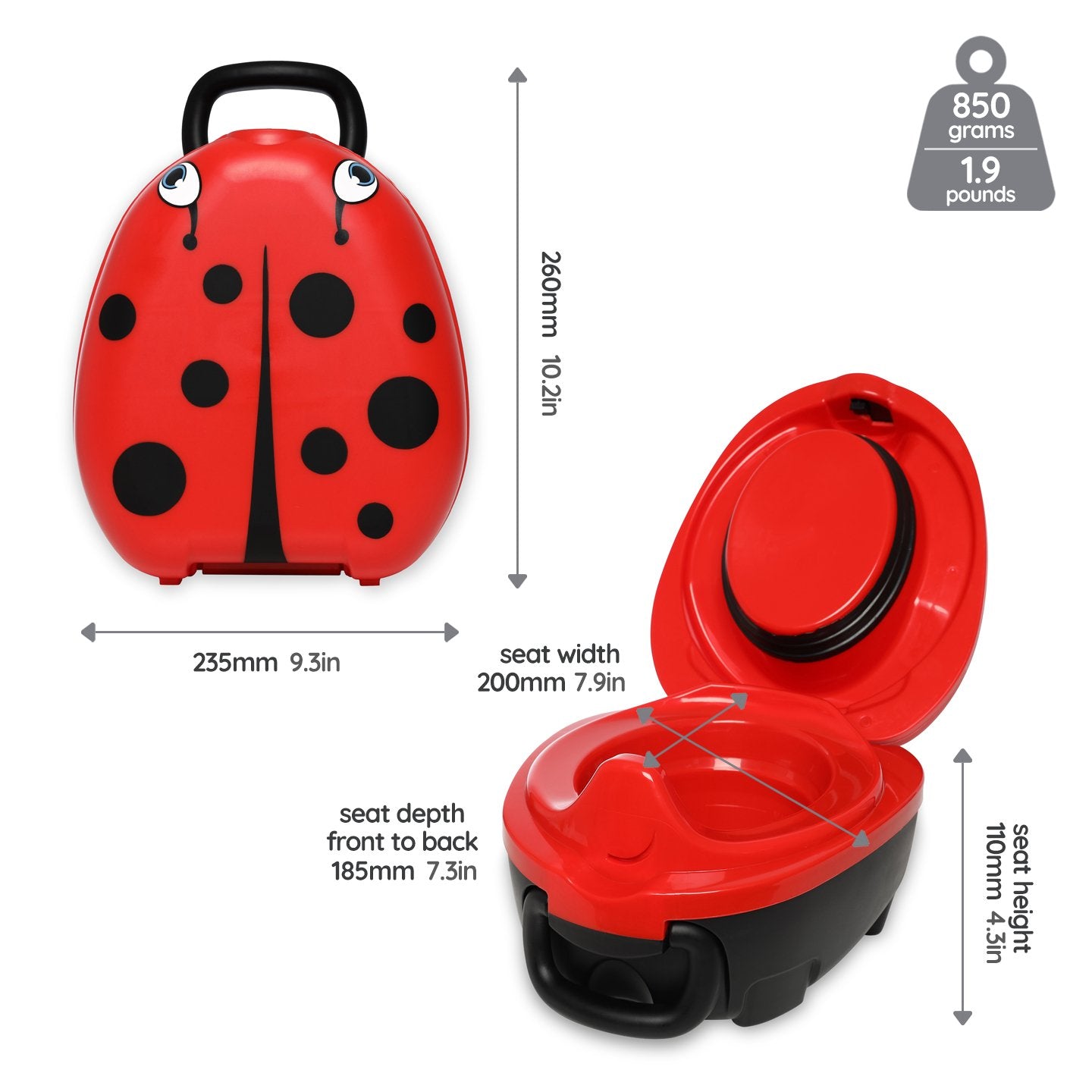 Potty Training Set with Portable & Reusable Pants - Ladybird – My Carry ...