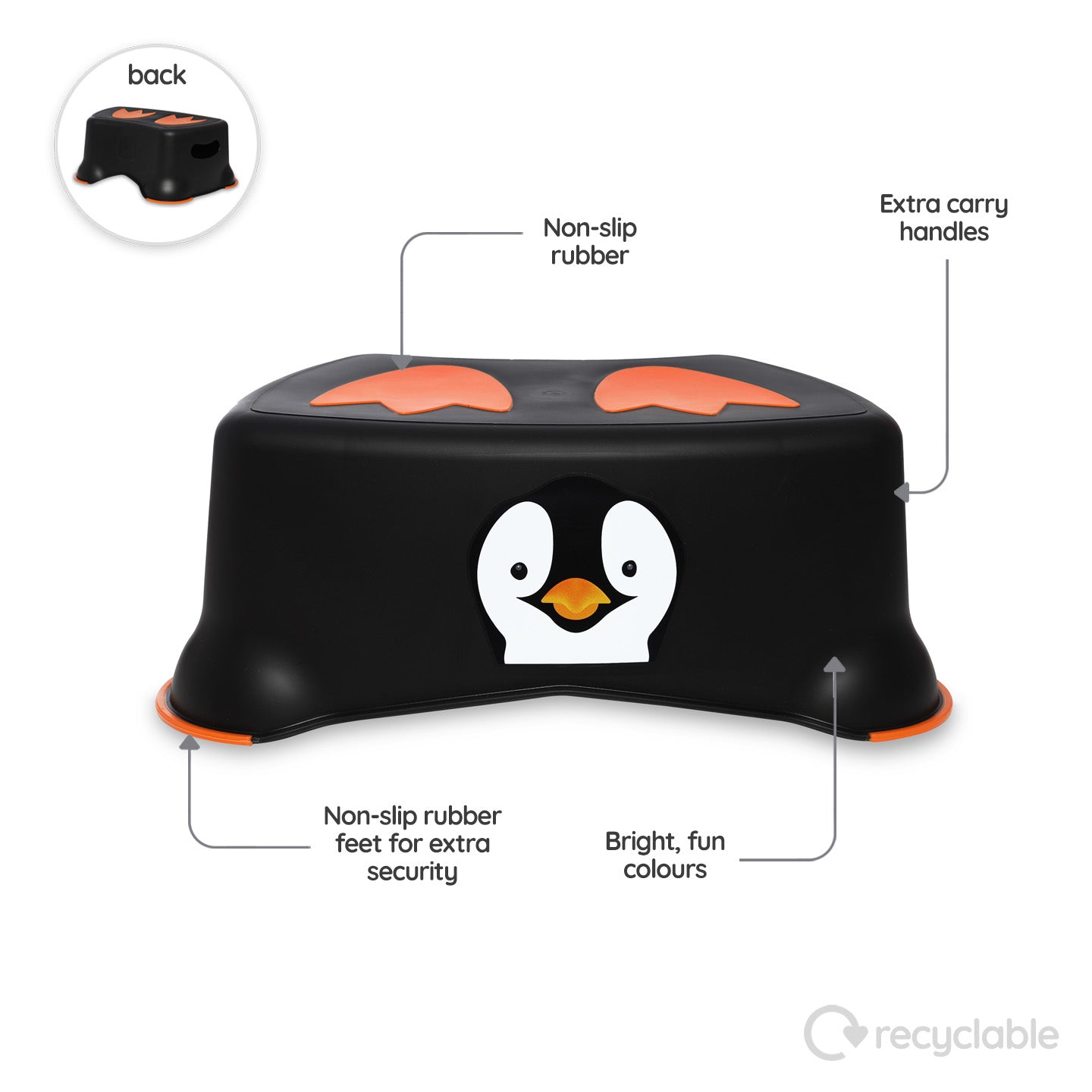Secure, Child-Friendly My Little Step Stool - Penguin – My Carry Potty®