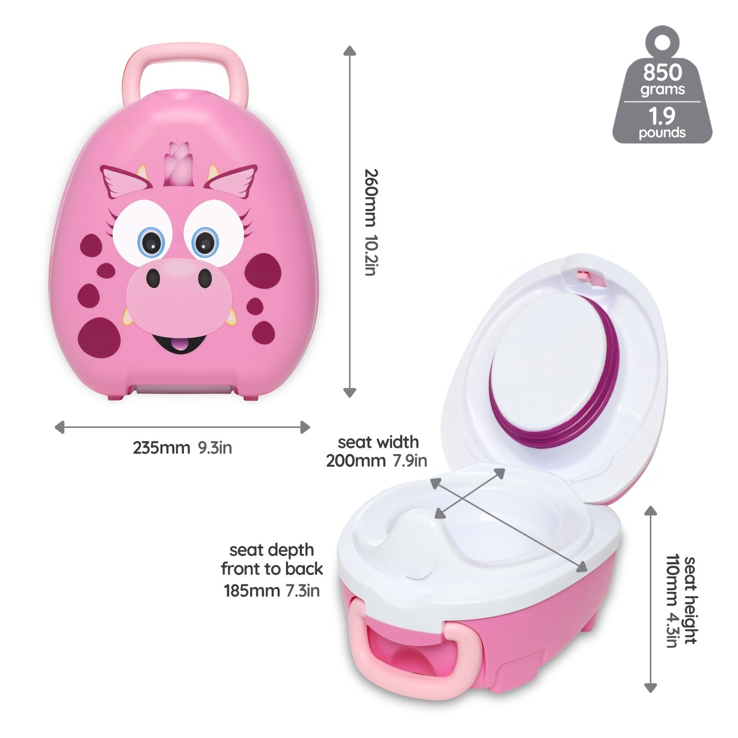 Toddler Potty Training Set with Seat & Stool - Pink Dragon – My Carry ...