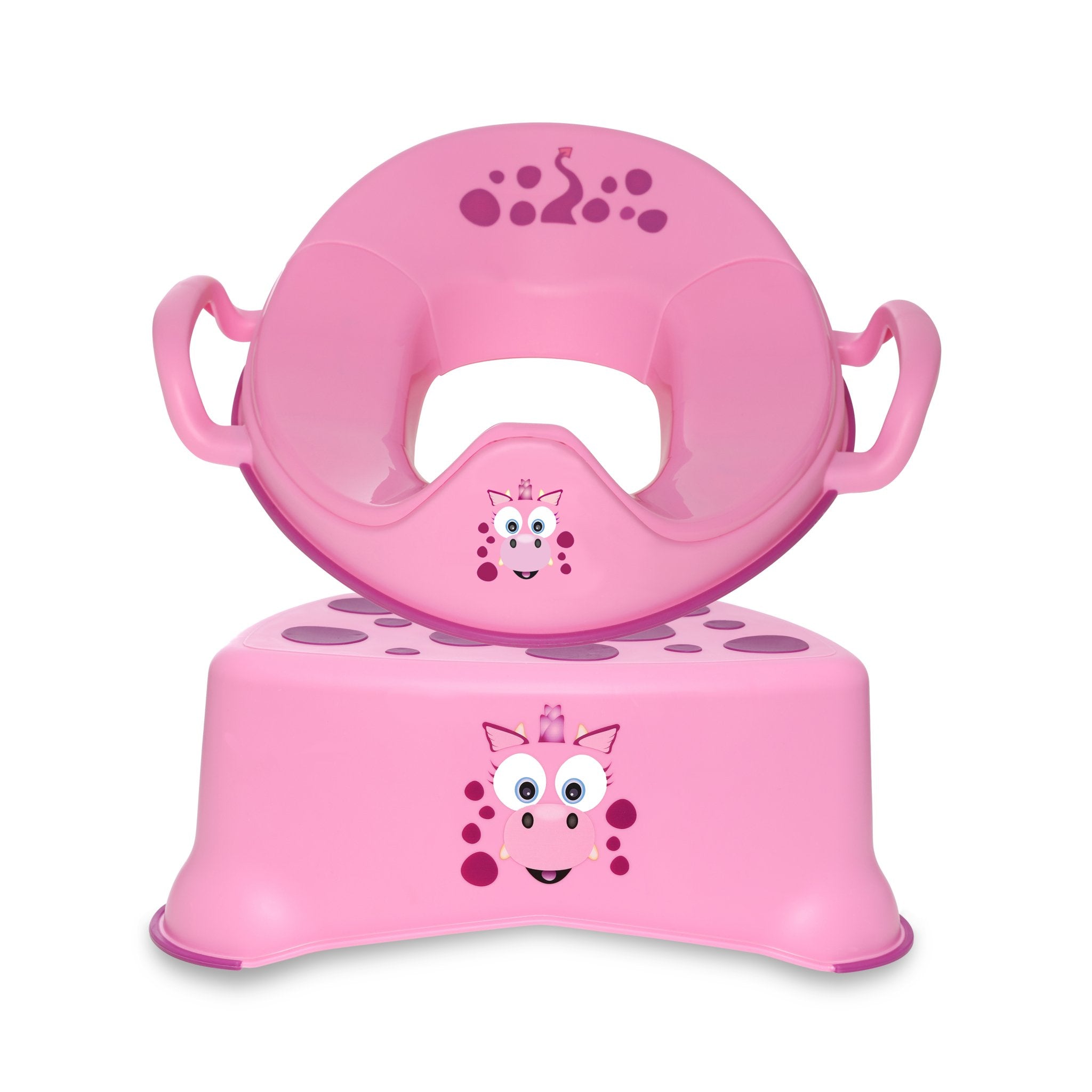 My Potty Trainer Seat & Step Stool - Pink Dragon – My Carry Potty®