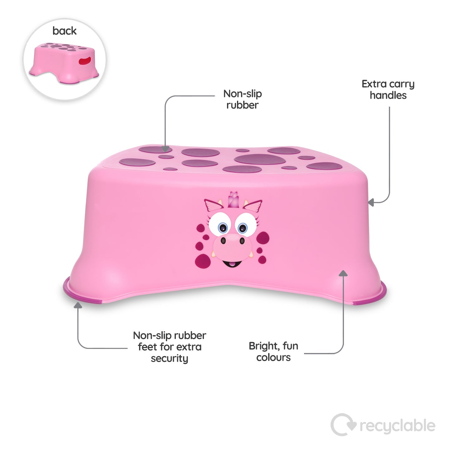 My Potty Trainer Seat & Step Stool - Pink Dragon – My Carry Potty®