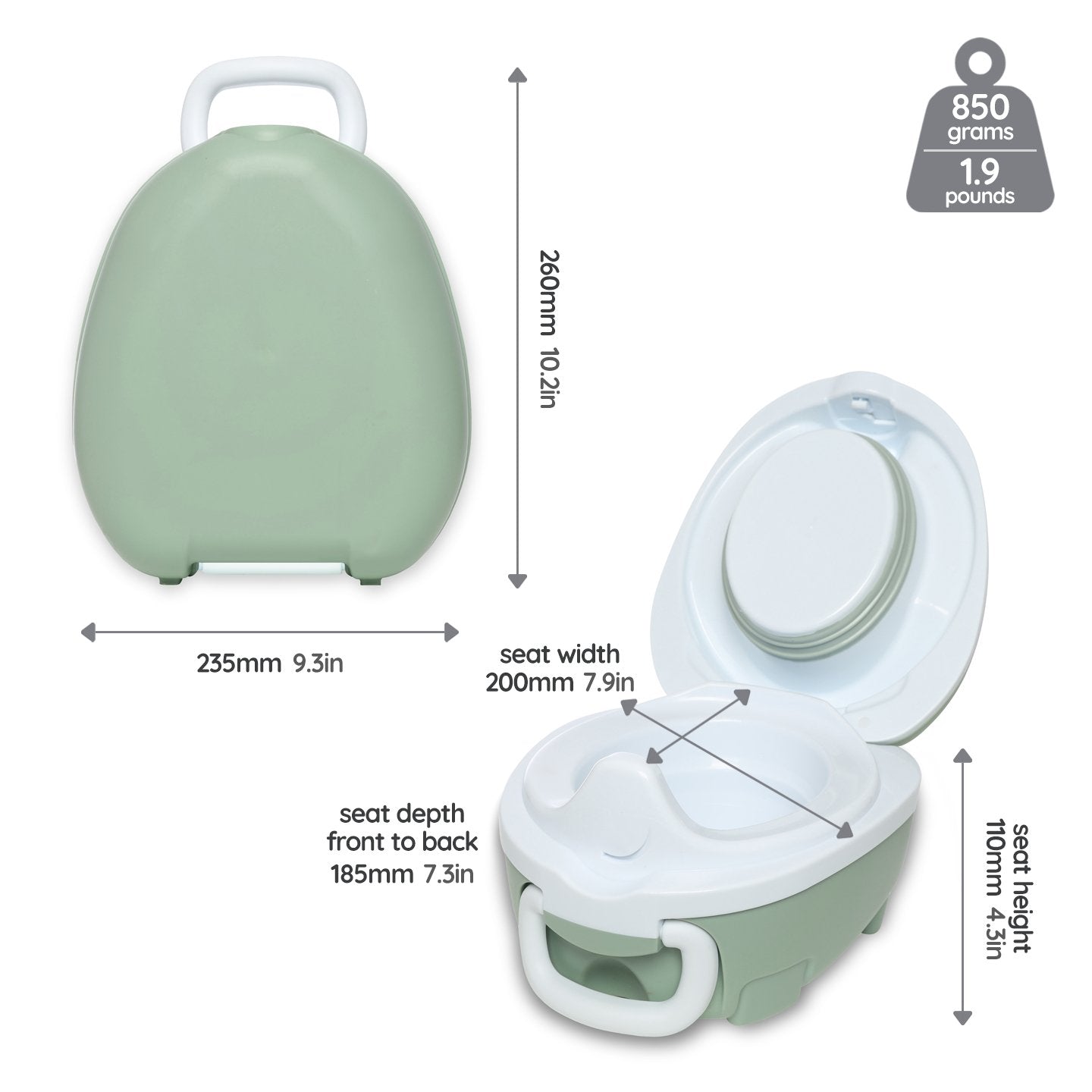 My Carry Potty Award-Winning Travel Seat - Sage Green – My Carry Potty®